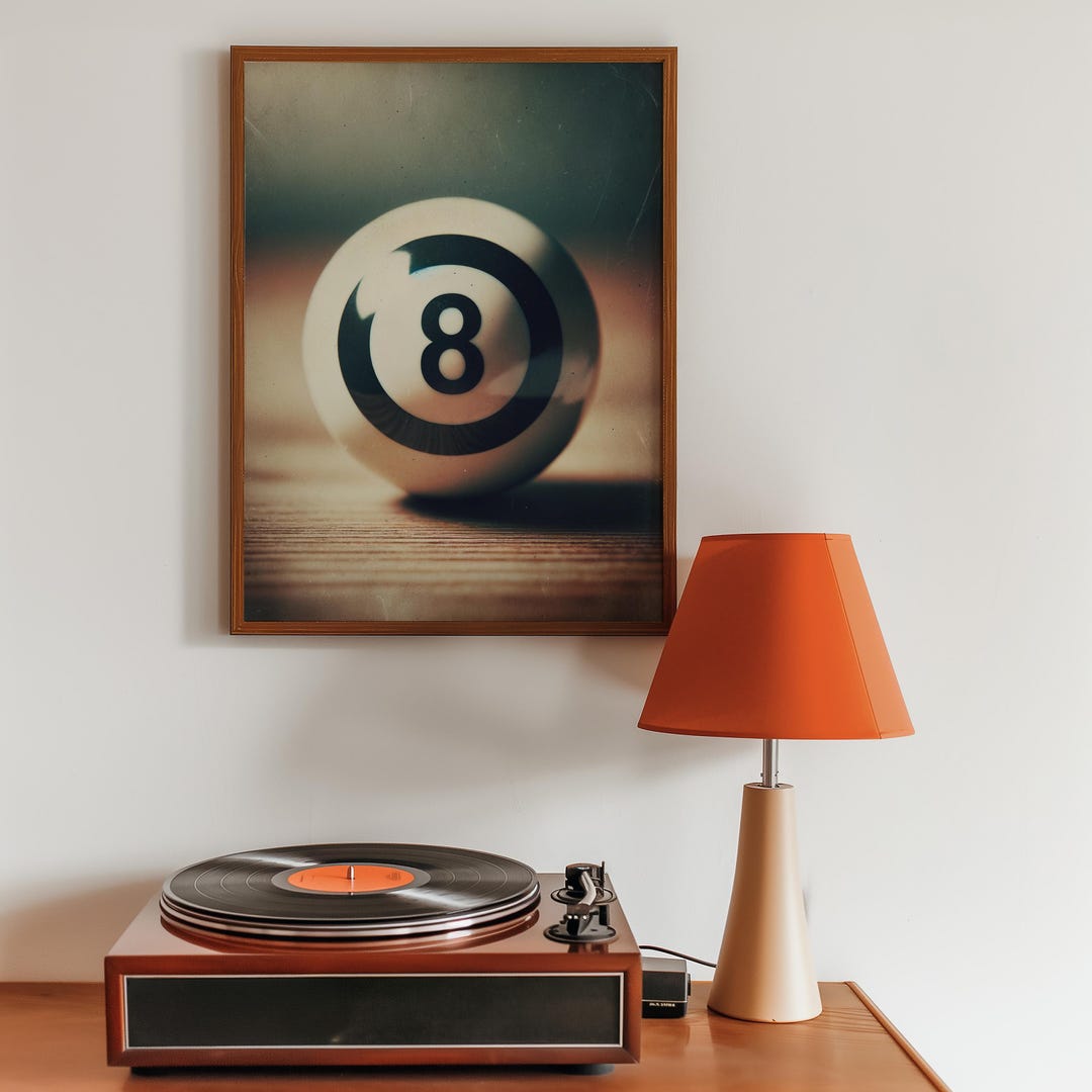 Vintage 8 Ball Wall Art, Retro Wall Art, Vintage Decor, Dive Bar Art ...