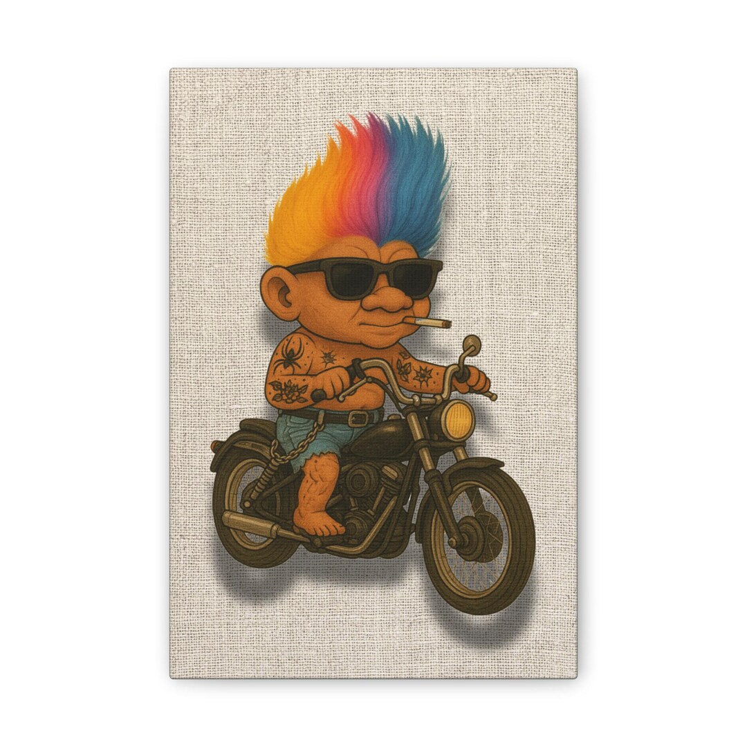 Biker Troll Canvas - Etsy