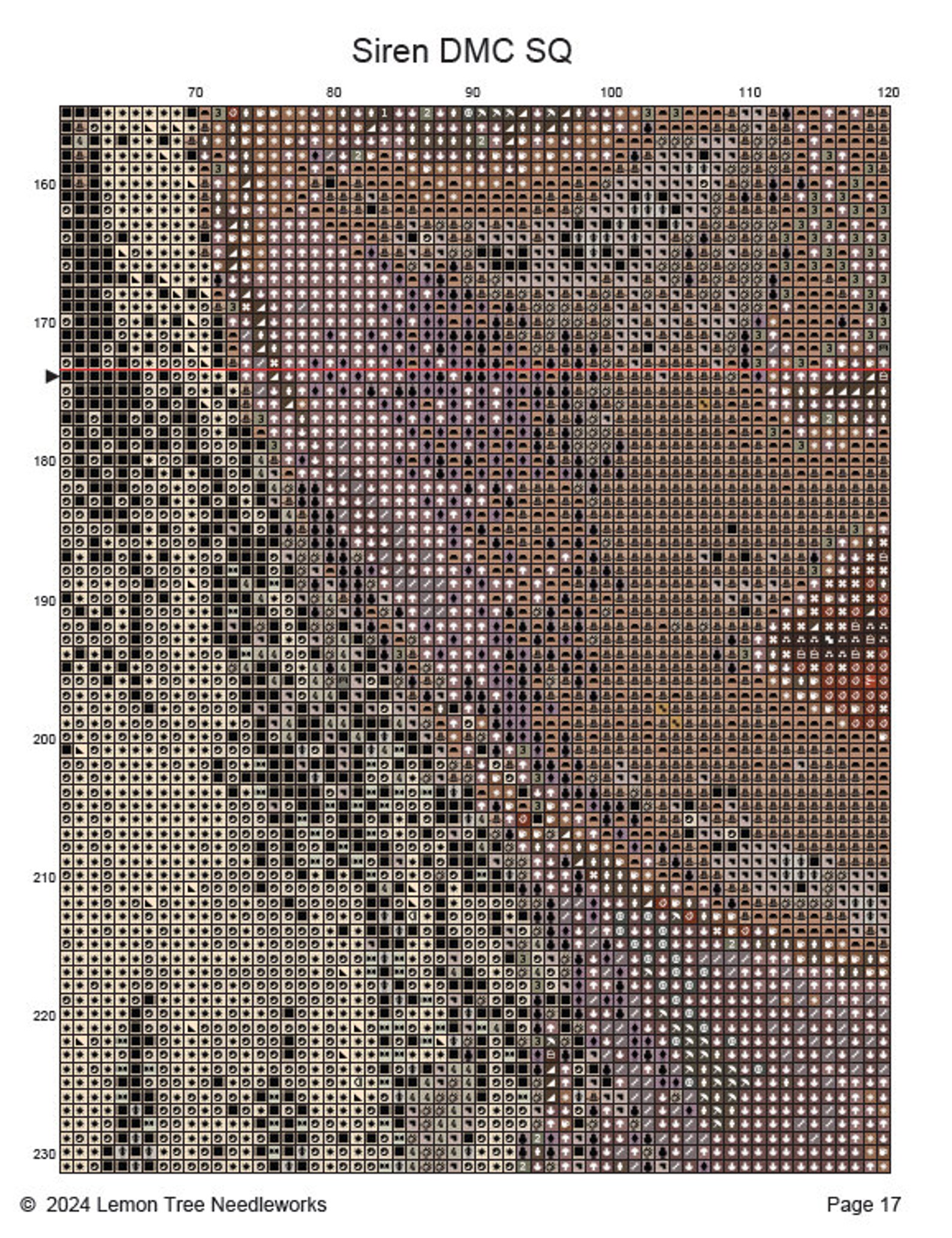 Siren | DMC Cross Stitch Pattern | Three Counted PDF Charts in Instant ...