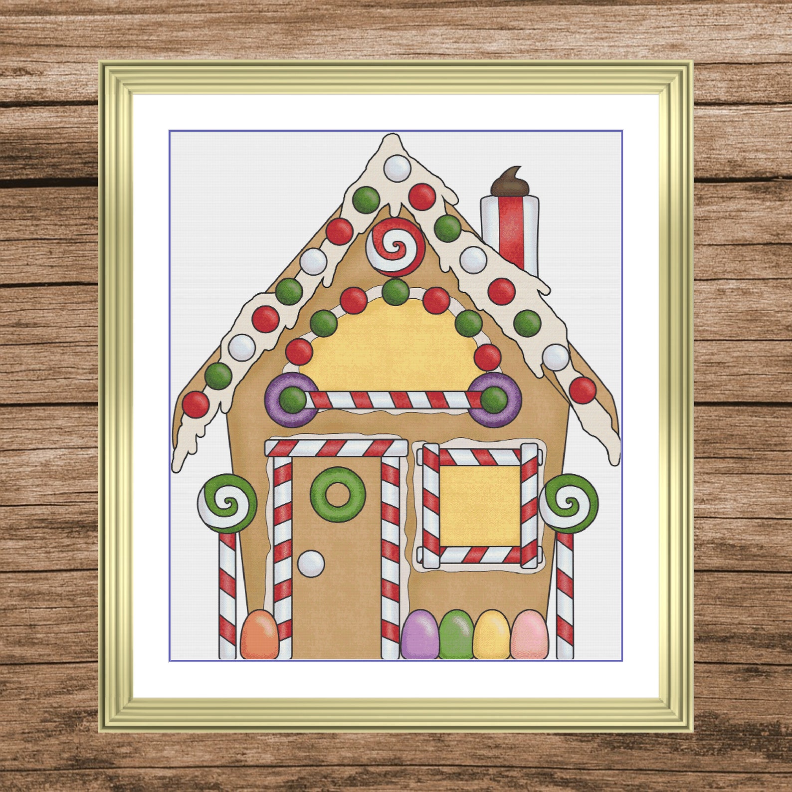 Gingerbread House | Anchor Cross Stitch Pattern | Three Counted PDF ...