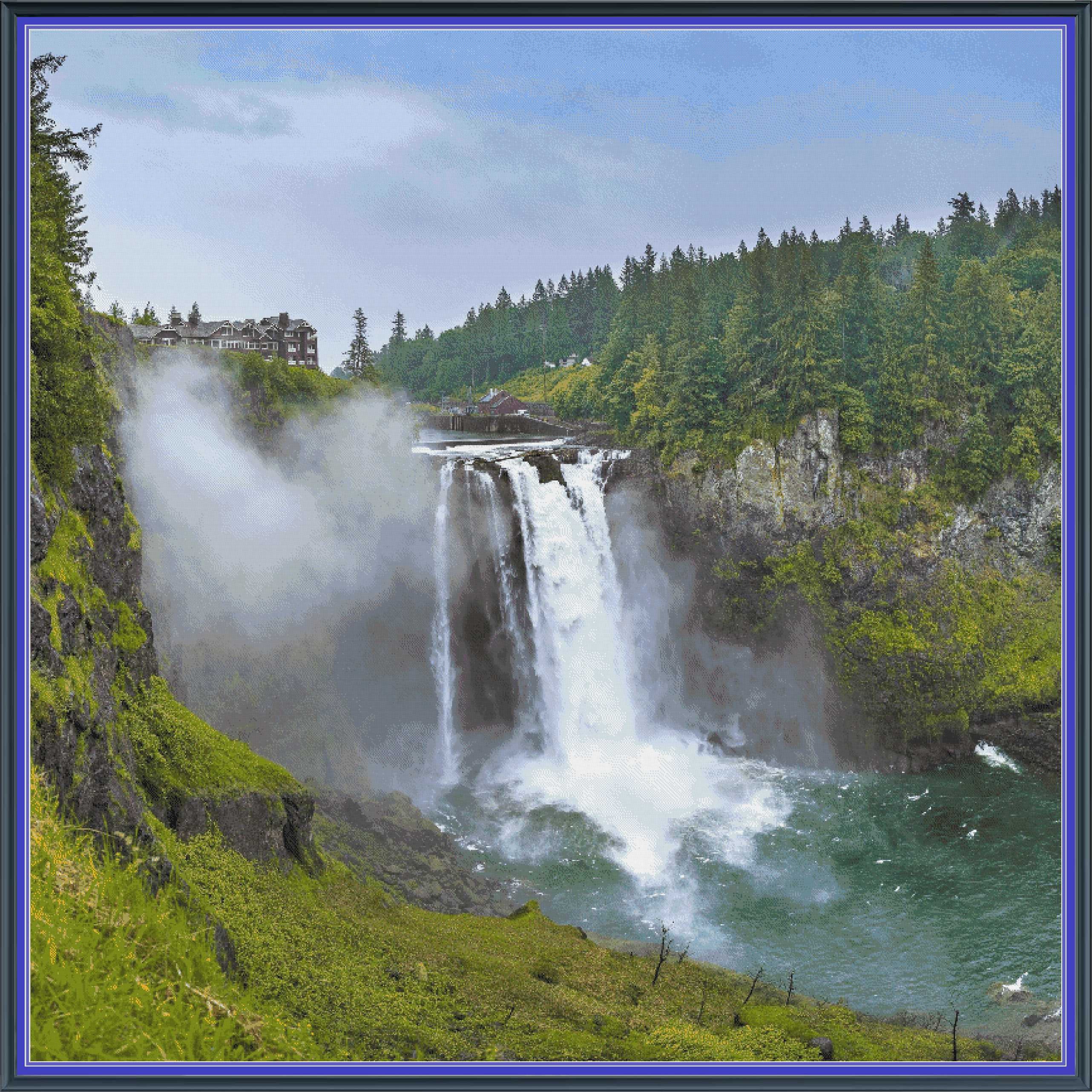 Snoqualmie Falls Anchor Cross Stitch Museum Quality Design - Etsy