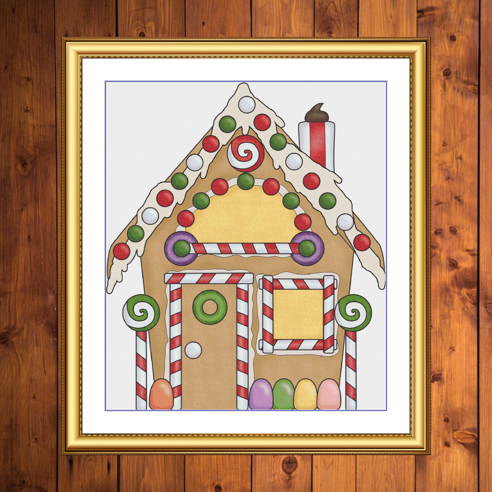 Gingerbread House | Anchor Cross Stitch Pattern | Three Counted PDF ...