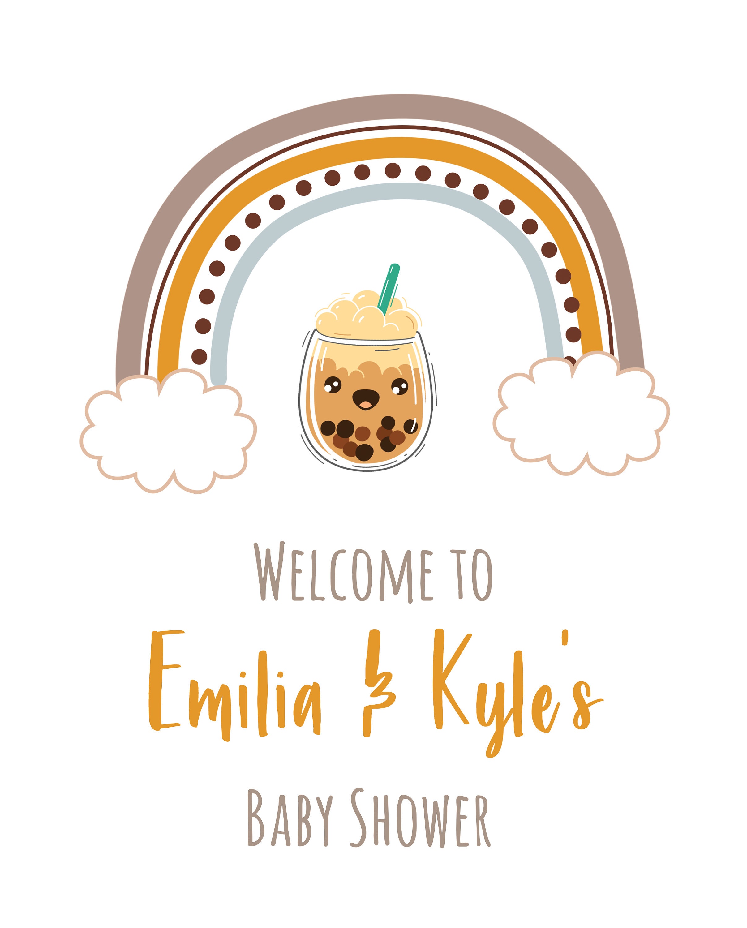 Boba Welcome Sign, Baby Shower Sign, DIY Instant Download, Edit With ...