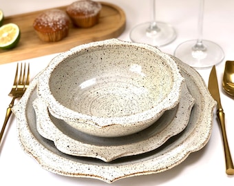 White Rustic Dinnerware Sets - Etsy