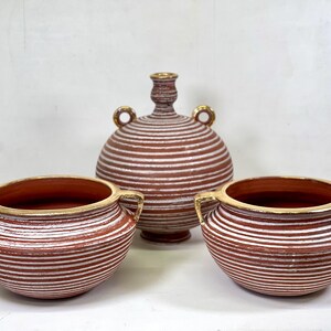 Large Floor Vase Set, Amphora Vase, Handmade Studio Pottery, Terracotta ...