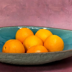 Extra Large, Turquoise Elliptical Fruit Bowl. - Etsy