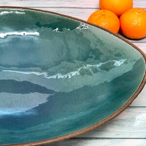 Extra Large, Turquoise Elliptical Fruit Bowl. - Etsy