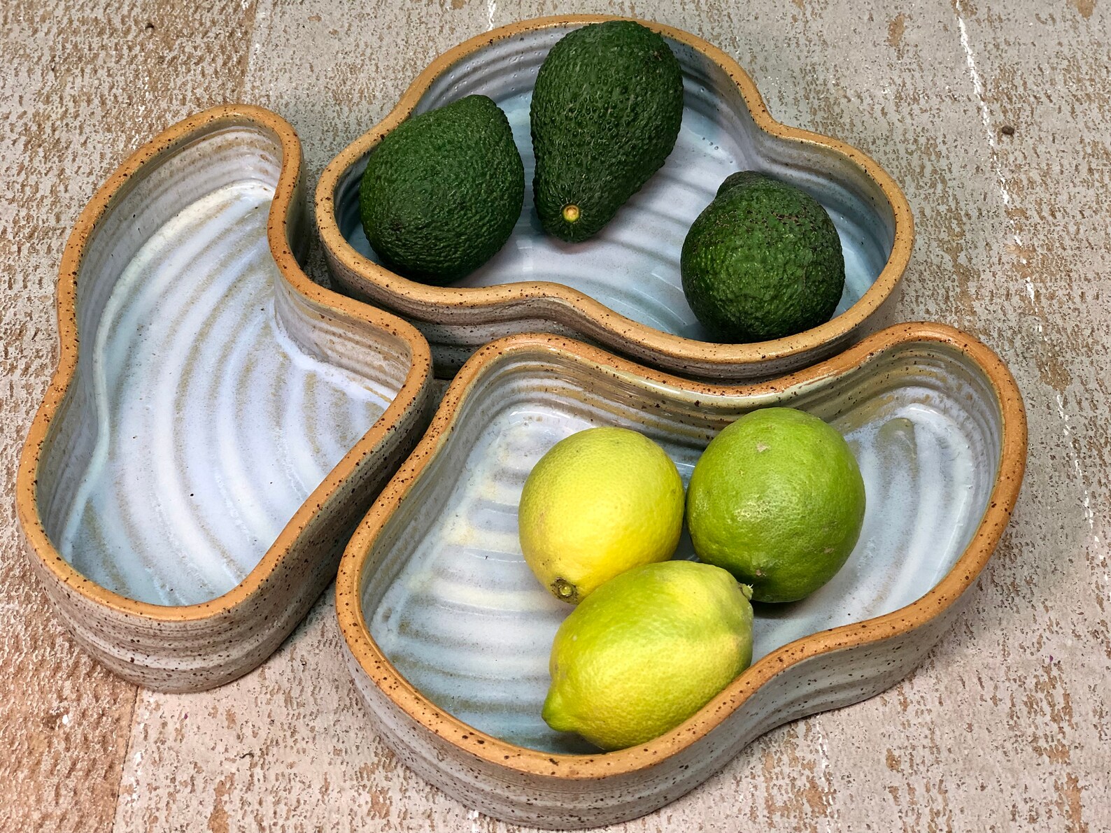 3 Unique Ceramic Fruit or Salad Bowls Centerpiece Serving | Etsy