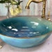 Turquoise Oval Bathroom Vessel Sink, Ceramic Handmade Pottery Wash ...