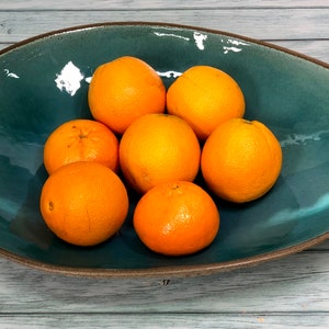 Extra Large, Turquoise Elliptical Fruit Bowl. - Etsy