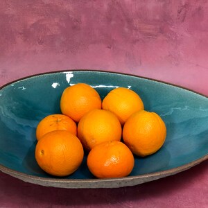Extra Large, Turquoise Elliptical Fruit Bowl. - Etsy