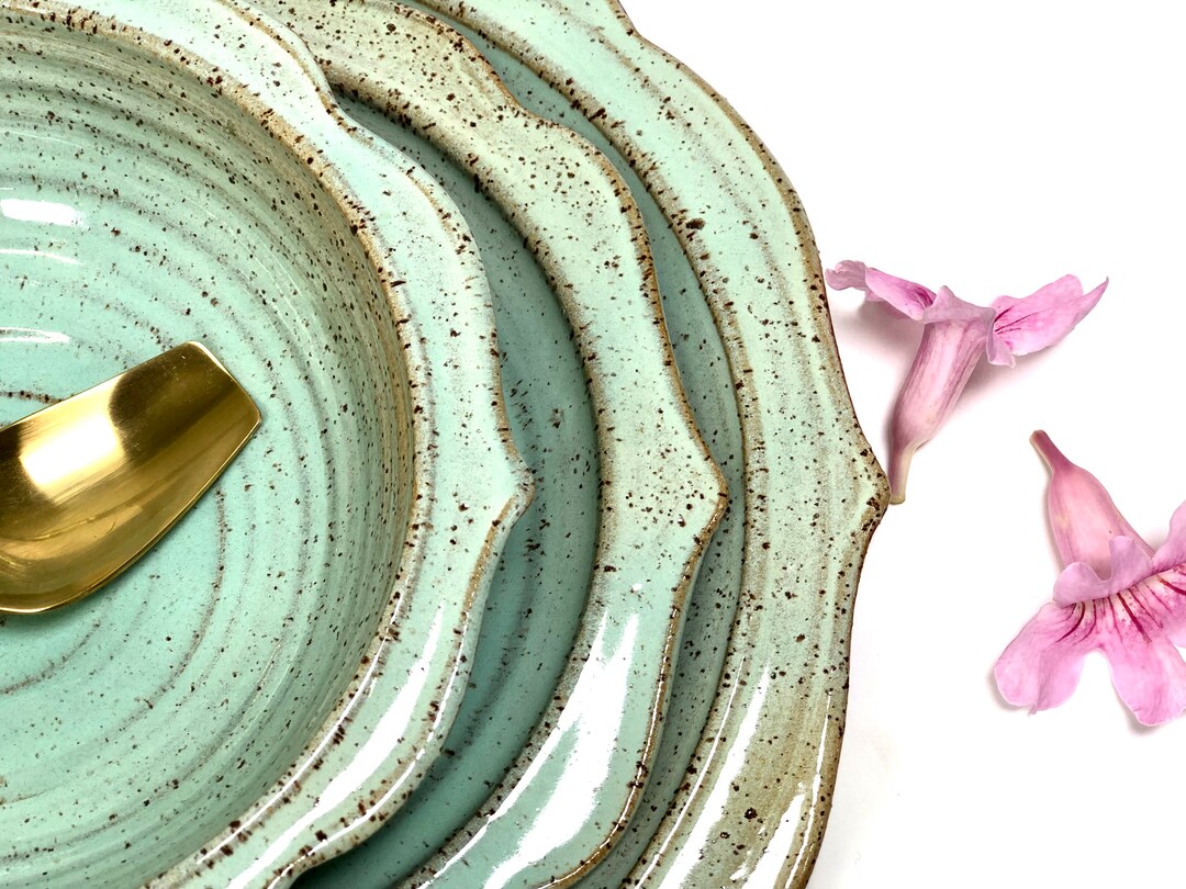 Green Dinnerware Set - Etsy