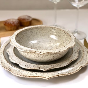 Rustic White, Dinnerware Set. - Etsy