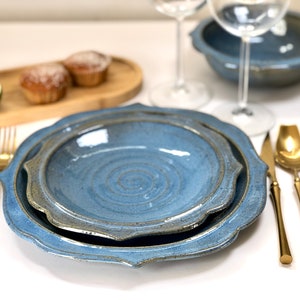 Blue Dinnerware Set. - Etsy