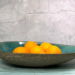 Extra Large, Turquoise Elliptical Fruit Bowl. - Etsy