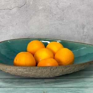 Extra Large, Turquoise Elliptical Fruit Bowl. - Etsy