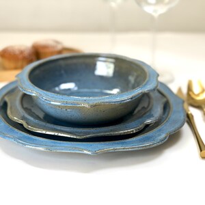 Blue Dinnerware Set. - Etsy