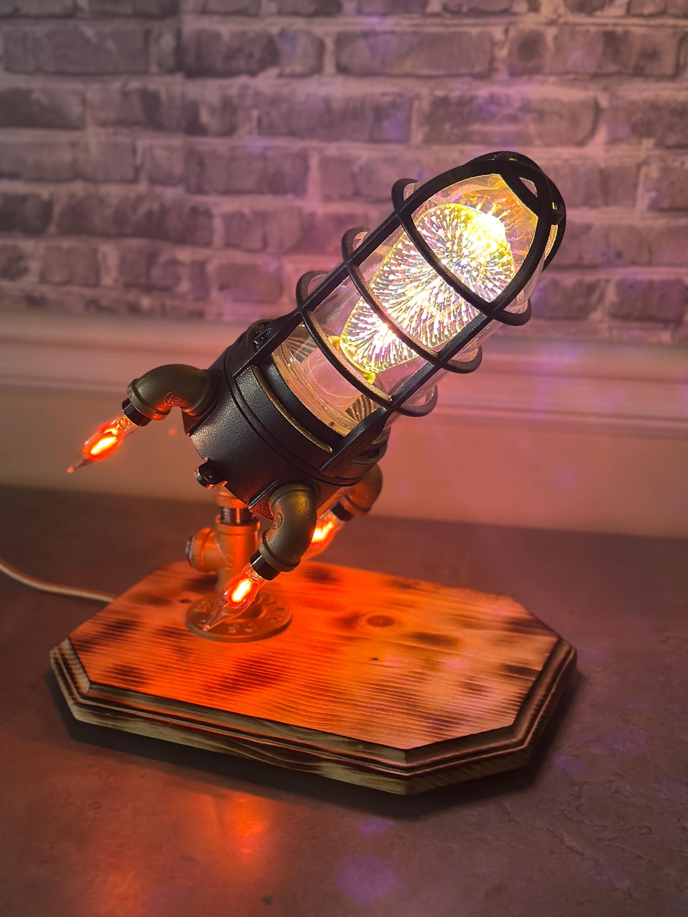 Cosmic Steampunk Rocket Table Lamp - Etsy