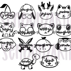 Seventeen SVT Vinyl Member Decals S.coups Jeonghan Joshua Junhui Jun ...