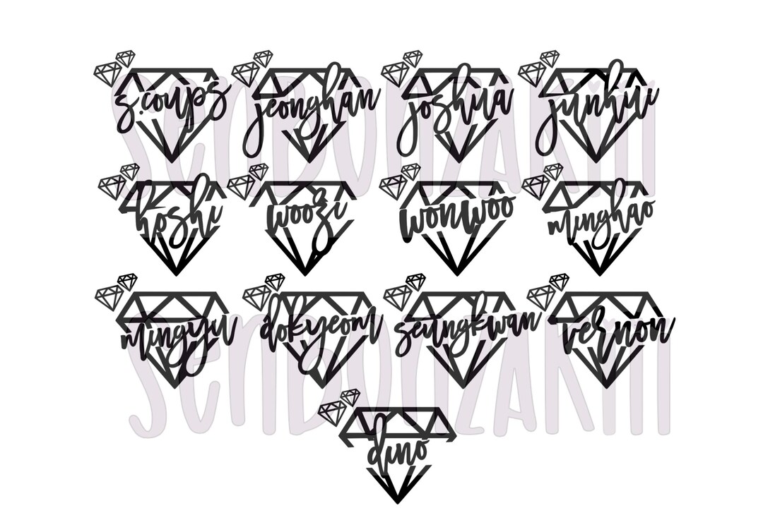 Seventeen SVT Vinyl Diamond Decals S.coups Jeonghan Joshua Junhui Jun ...