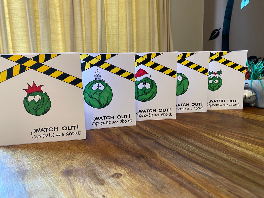 Christmas Sprouts Cards Pack of 5 - Etsy