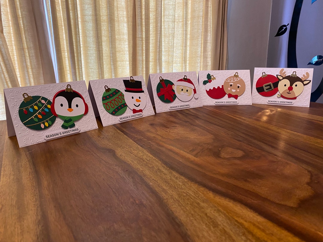Christmas Bauble Cards Pack of 5 - Etsy