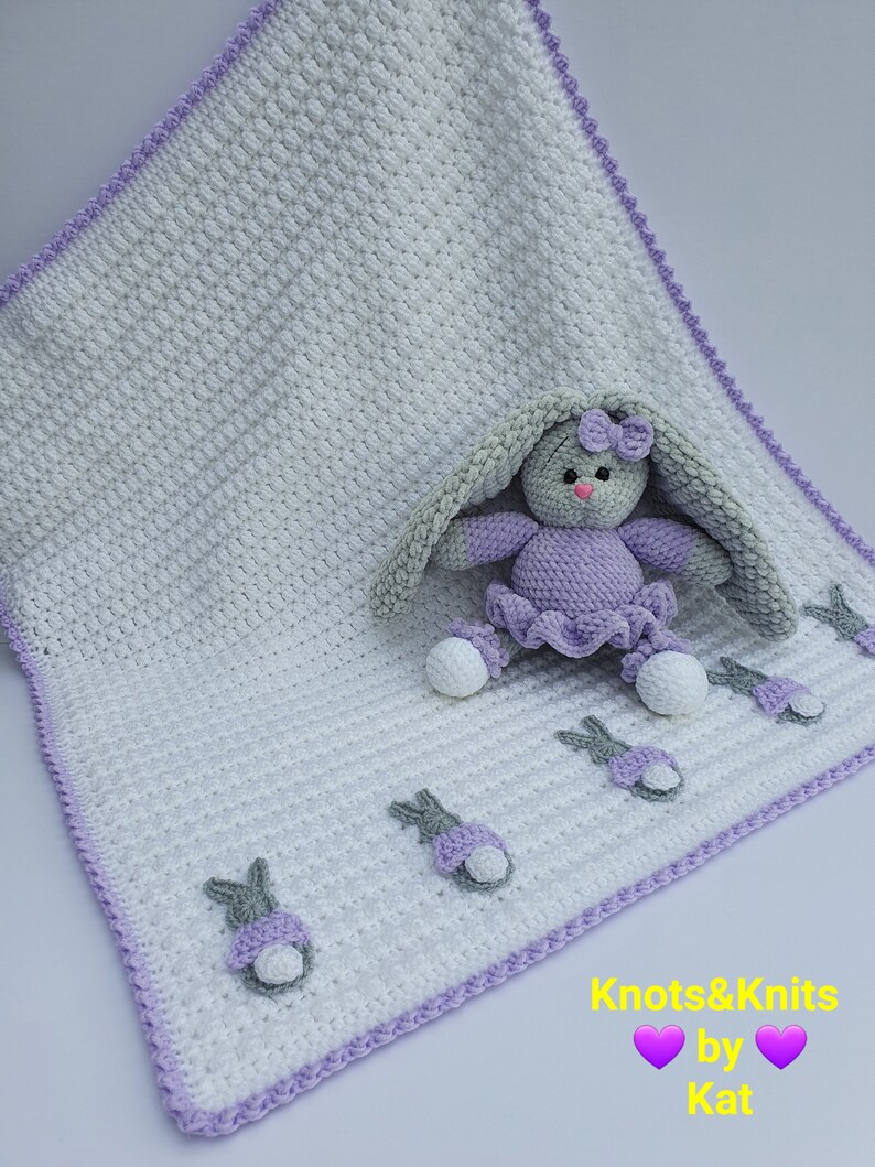 Crochet Baby Bunny Blanket Handmade Newborn Baby Gift Baby Shower Gift ...