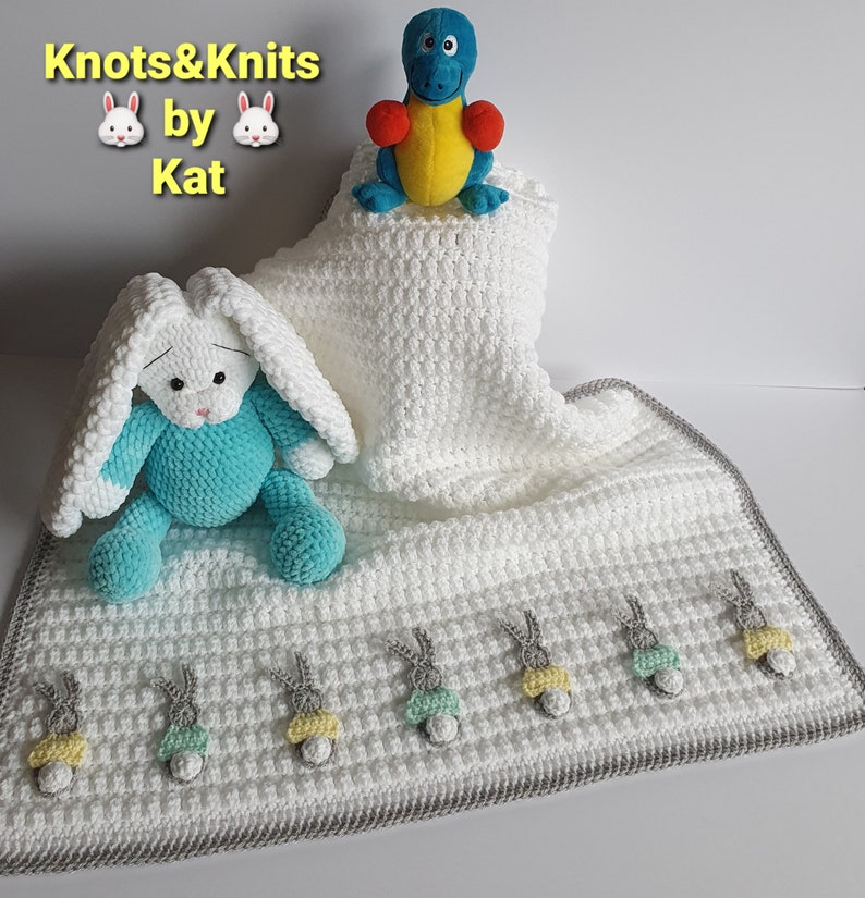 Crochet Baby Bunny Blanket Handmade Newborn Baby Gift Baby Shower Gift ...