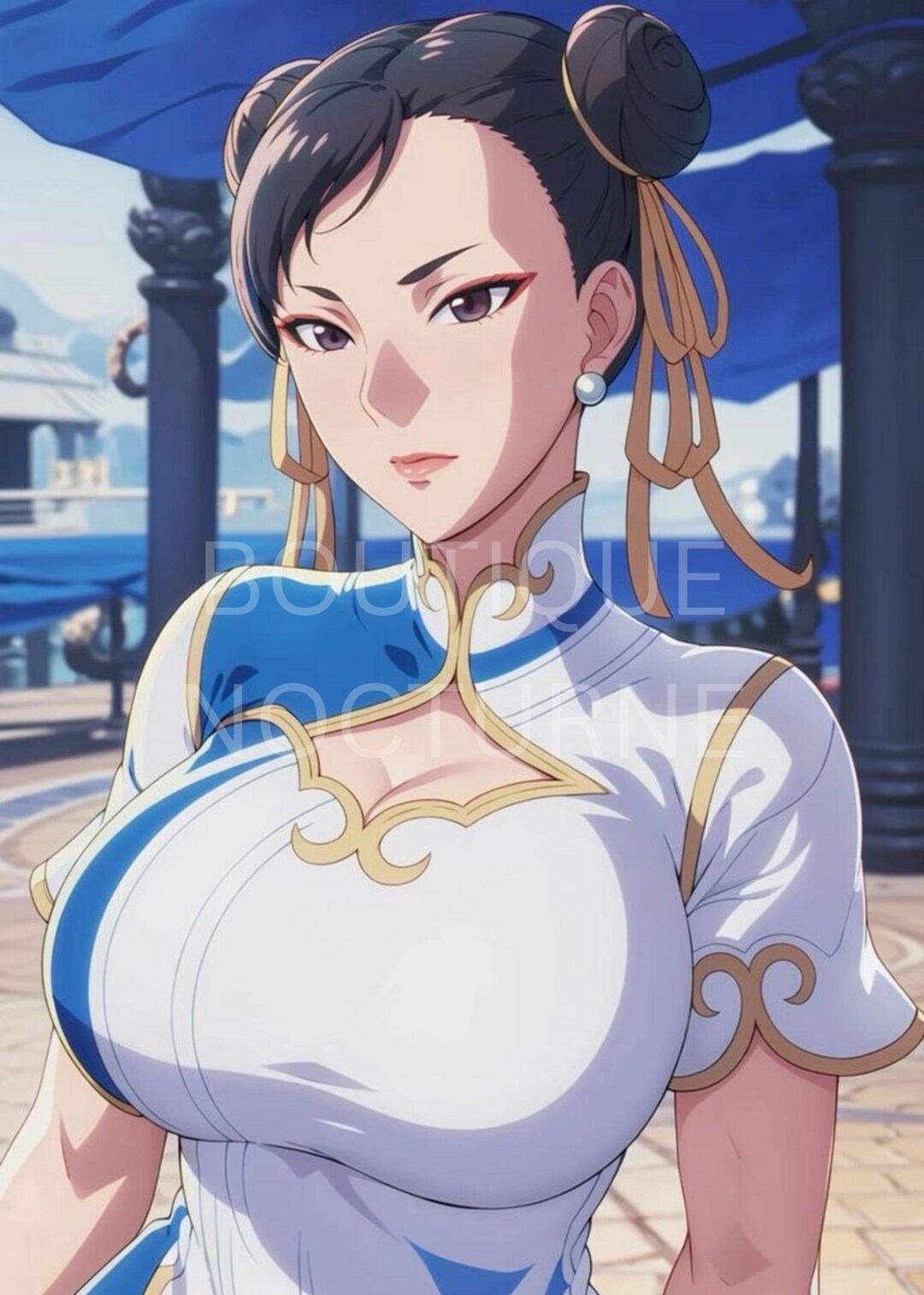 Chun Li Tight Top Photo Print Hentai Girl Photo Busty Big Boobs Model