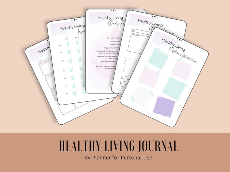 Healthy Living Planner Printable | Healthy Lifestyle Tracker | Fitness ...