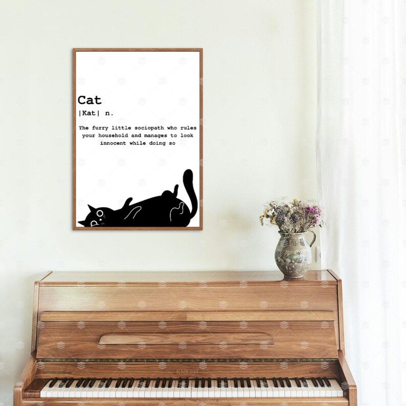 Cat Definition Print | Cat Wall Art | Whimsical Cat Definition Print ...