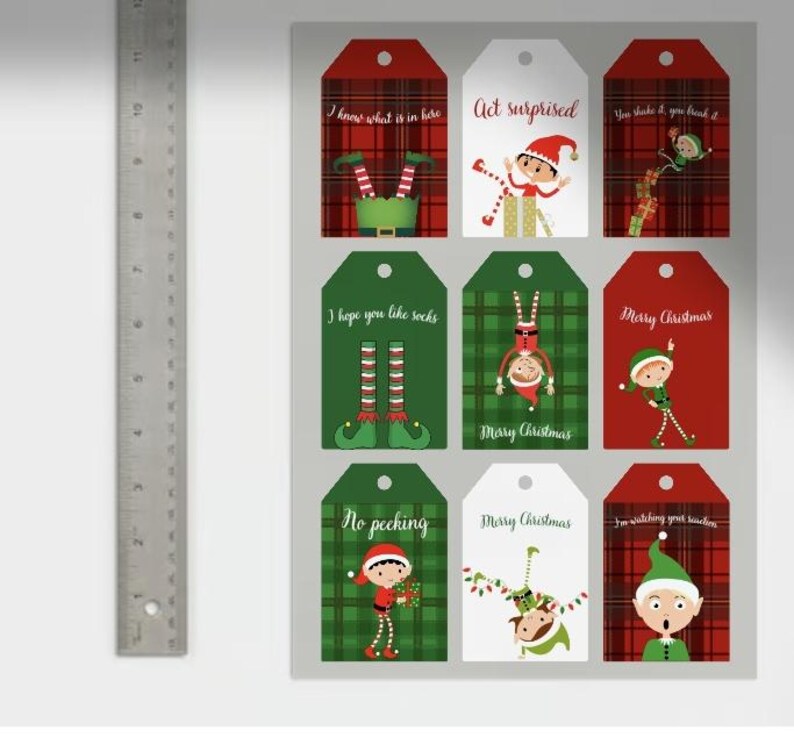 Printable Christmas Elf Gift Tags, Funny Holiday Stocking Stuffers ...