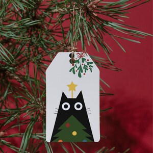 Printable Christmas Cat Gift Tags, Holiday Kitty Designs (A4 PDF) - Etsy