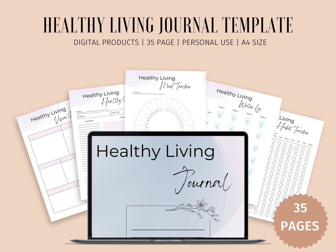 Healthy Living Planner Printable | Healthy Lifestyle Tracker | Fitness ...