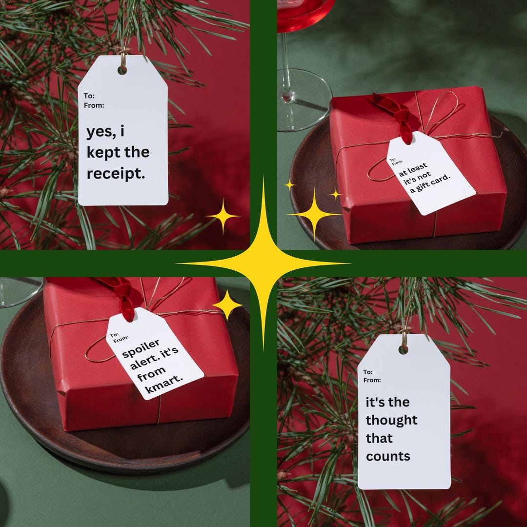 Funny Gift Tags, Printable Gift Tags PDF, Christmas Gift Tags ...