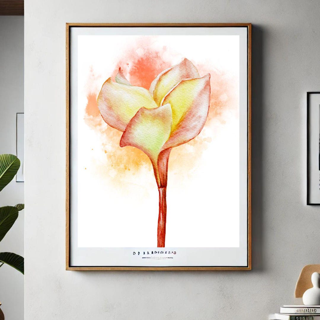 Watercolor Frangipani Art Printable, Instant Download Tropical Flower ...