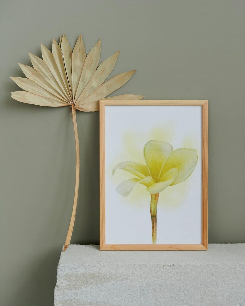 Watercolor Frangipani Print: Tropical Floral Wall Art (digital Download ...