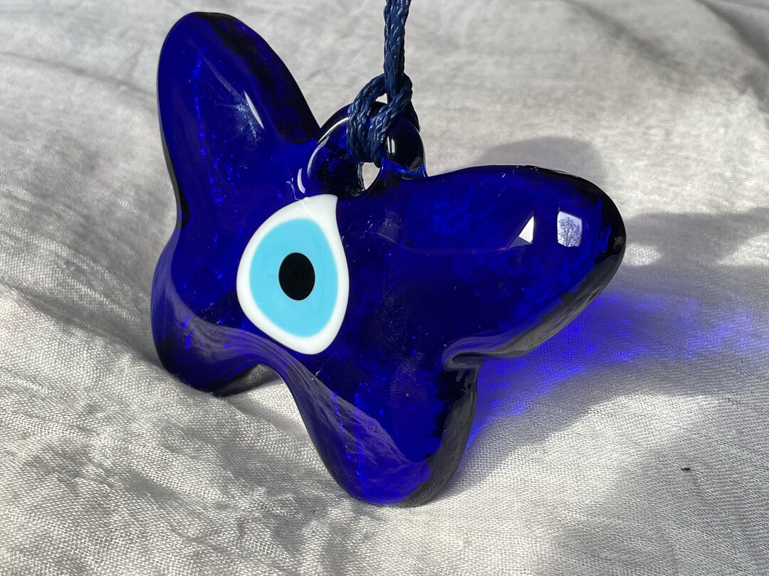 Evil Eye Butterfly Figure - Car Charm 13 CM 7.5 CM Glass Nazar ...