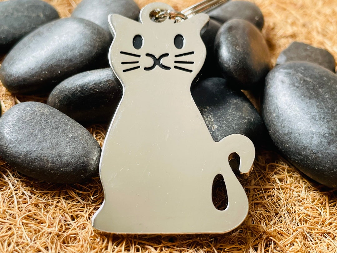 Personalized Cat Keychain With Stainless Steel Charms Custom Cat Key ...