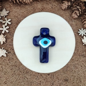 Evil Eye Cross Figure - 11.5 CM 8 CM Nazar Cross Wall Hanging - Cross ...