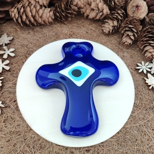 Evil Eye Cross Figure - 11.5 CM 8 CM Nazar Cross Wall Hanging - Cross ...