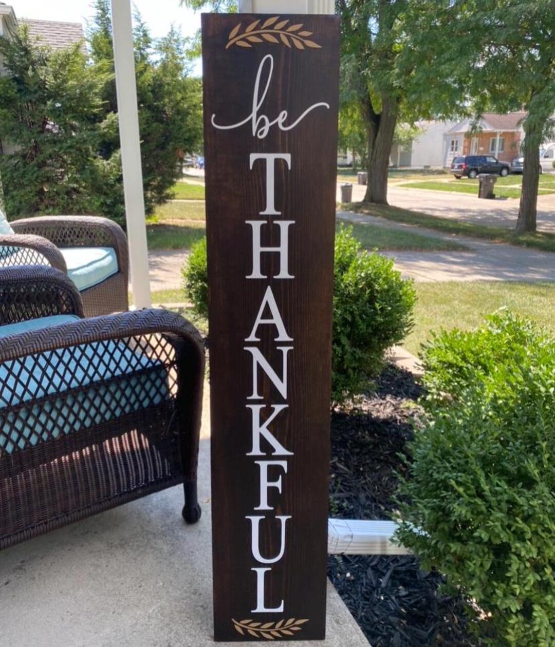 Porch Sign Fall Porch Leaner Be Thankful Sign Fall Sign Be Thankful ...