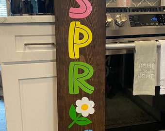 Hello Spring Leaner| Hello Spring Porch Sign| Spring Porch Sign| Spring ...