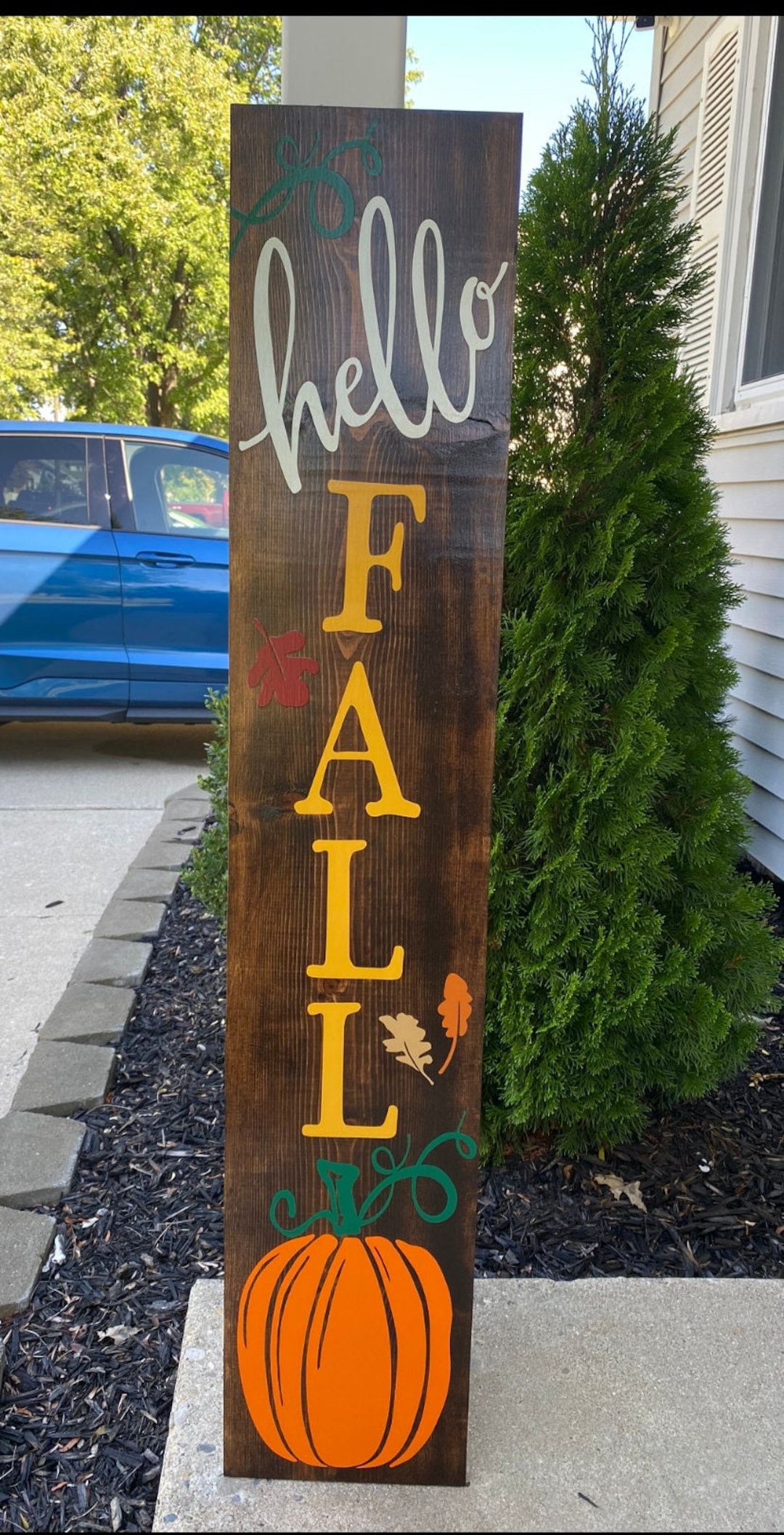 Fall Porch Sign Fall Porch Welcome Leaner Hello Fall Welcome Sign ...