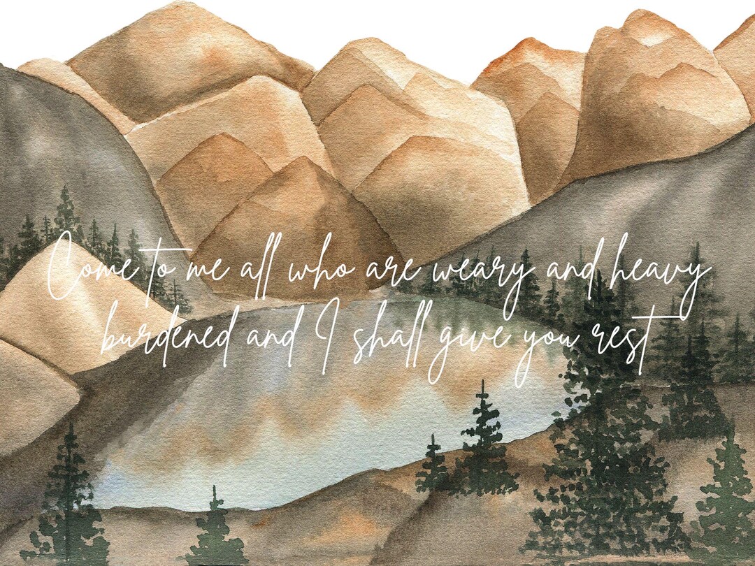 Bible Verse Mountain Wall Art Home Collection Decor Christian Wall Art ...