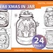 Kawaii Christmas in a Jar: Adult Coloring Page - Christmas Coloring ...