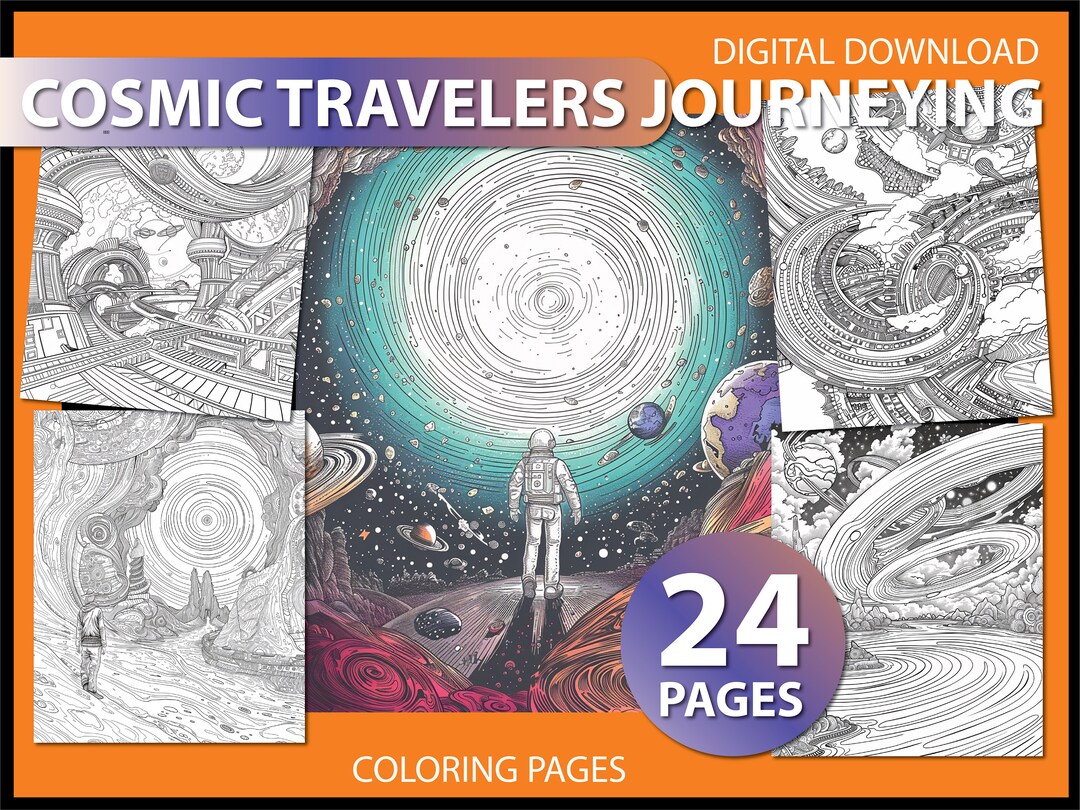 Embark on a Cosmic Journey: Coloring Page for Adults Coloring Page ...