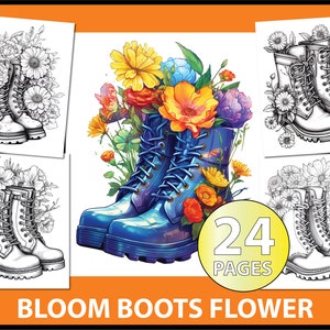 Blooming Splendor: Bloom Boots - Coloring Pages for Adults - Coloring ...