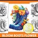 Blooming Splendor: Bloom Boots Coloring Pages for Adults - Etsy
