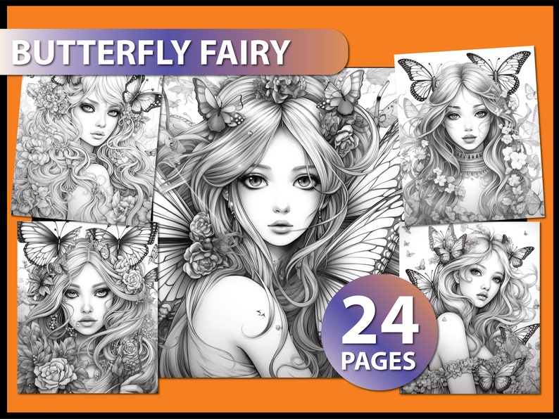 Butterfly Fairy Coloring Pages for Adults Fairy Wings Coloring Fairy ...